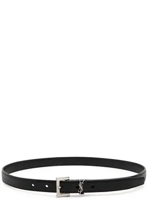 Saint Laurent Logo Leather Belt - Black