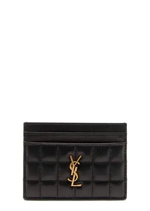 Saint Laurent Quilted Leather Card Holder - Black