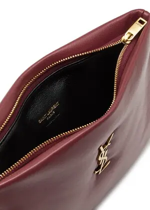 Saint Laurent Calypso Small Padded Leather Pouch - Burgundy