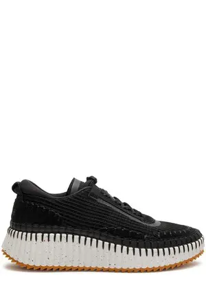 Chloé Nama Panelled Recycled Mesh Sneakers - Black