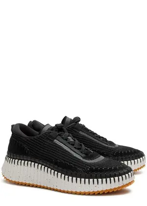 Chloé Nama Panelled Recycled Mesh Sneakers - Black