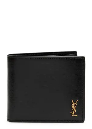 Saint Laurent Logo Leather Wallet - Black