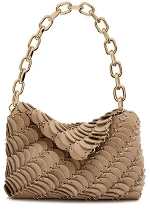 Rabanne Paco Disc Suede Shoulder Bag
