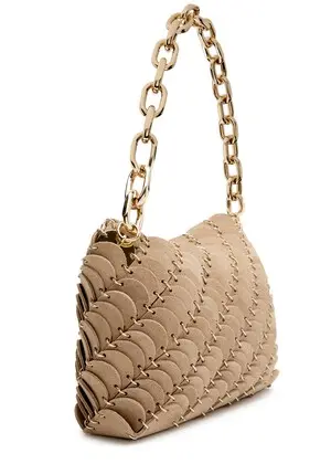 Rabanne Paco Disc Suede Shoulder Bag