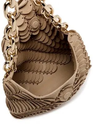 Rabanne Paco Disc Suede Shoulder Bag