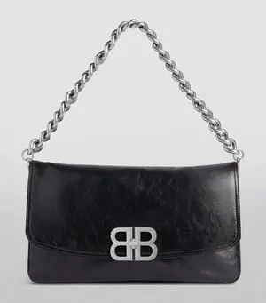 Balenciaga Medium Leather Soft Flap Shoulder Bag