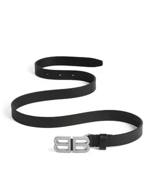 Balenciaga Leather Hourglass Belt - Black