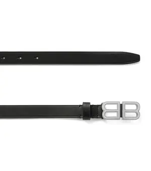 Balenciaga Leather Hourglass Belt - Black