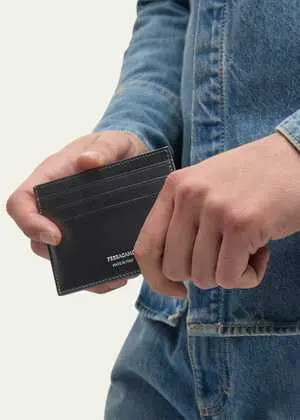 FERRAGAMO Slim Leather Card Holder - Black