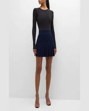 Norma Kamali Pleated Mini Skirt