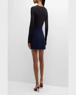 Norma Kamali Pleated Mini Skirt