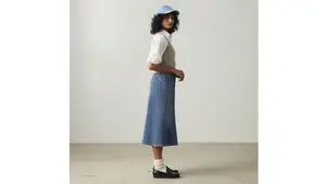 LEVI'S High-rise A-line Deconstructed Denim Skirt