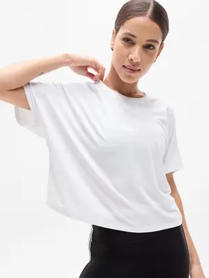 Athleta With Ease Crop Tee - Bright White