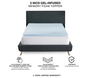 BODIPEDIC 2' Gel-infused Memory Foam Mattress T Opper, Queen
