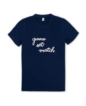 AME & LULU Game Set Match Sporty T-shirt - Navy