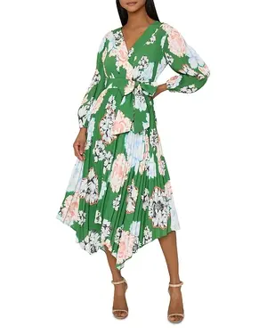 MILLY Liora Petals Pleated Dress