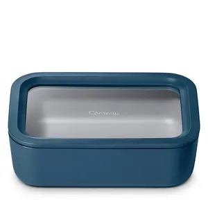 CARAWAY 6.6 Cup Rectangular Glass Food Container Navy