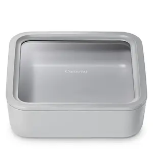 CARAWAY 10 Cup Nonstick Square Glass Food Container - Gray