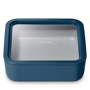 CARAWAY 10 Cup Nonstick Square Glass Food Container - Navy