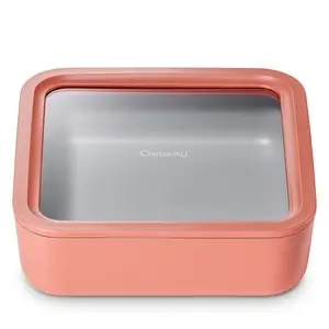 CARAWAY 10 Cup Nonstick Square Glass Food Container - Perracotta