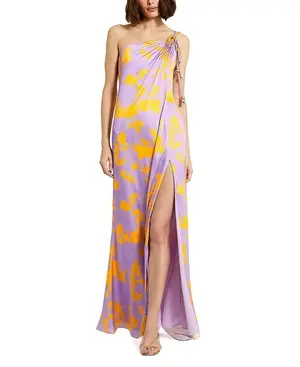 Mac Duggal Printed Charmeuse One Shoulder Gown