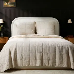 PARACHUTE Linen Box Quilt, King/california King - Bone