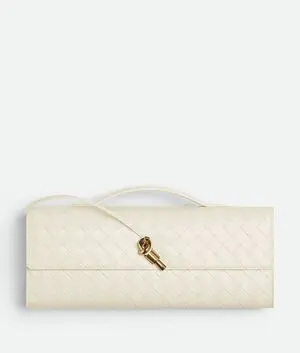 Bottega Veneta Bottega Veneta Intrecciato Leather Clutch White