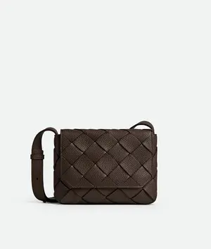 BOTTEGA  VENETA Grained Intreccio Leather Cross-body Bag - Old Wood