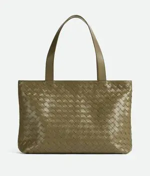 Bottega Veneta Small Intrecciato Zipped Tote Algae