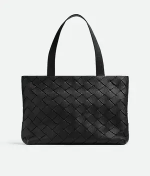 BOTTEGA  VENETA Intrecciato Zipped Tote - Black