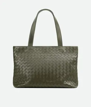 BOTTEGA  VENETA Intrecciato Zipped Tote - Crocodile