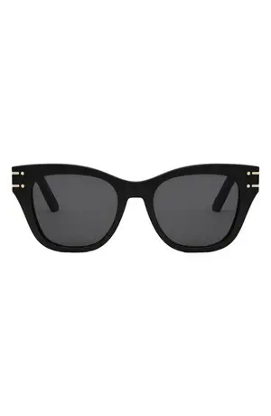 Dior Signature B4i 52mm Butterfly Sunglasses - Shiny Black / Smoke