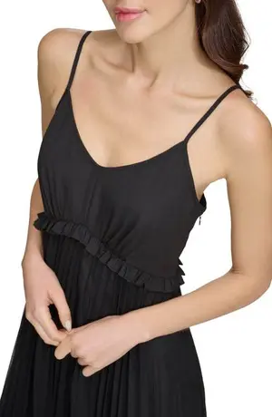 Dkny Sleeveless Pleated Maxi Dress