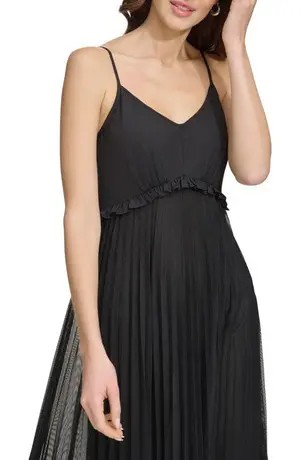 Dkny Sleeveless Pleated Maxi Dress