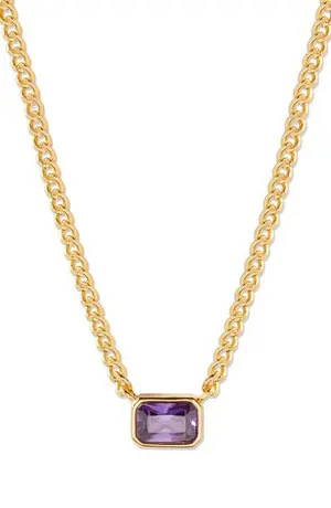 BROOK & YORK Brook And York Jane Birthstone Pendant Necklace Gold - February