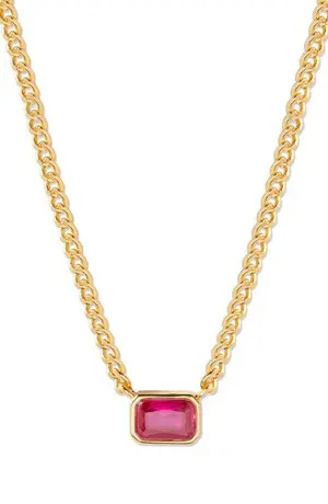 BROOK & YORK Jane Birthstone Pendant Necklace - Gold - July