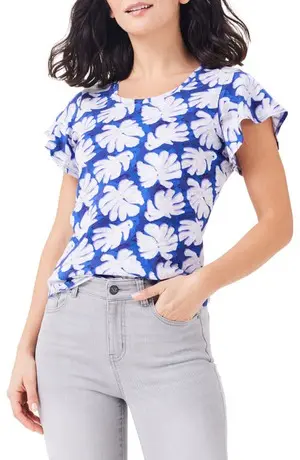 NIC+ZOE Shadow Palm Flutter Sleeve T-shirt