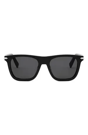 Dior Blacksuit S13i 53mm Geometric Sunglasses - Shiny Black/smoke