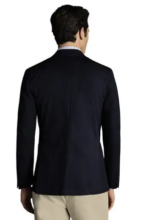 CHARLES TYRWHITT Cotton Stretch Slim Fit Jacket - Navy