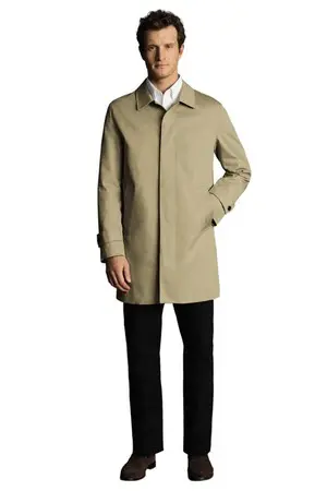 CHARLES TYRWHITT Classic Cotton Raincoat - Limestone