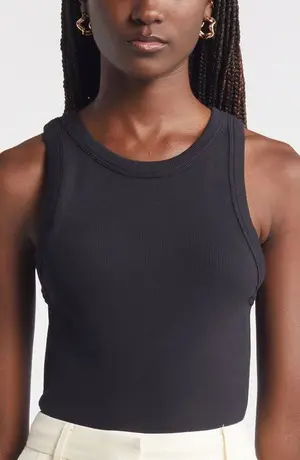 Nordstrom Everyday Cotton Rib Tank - Black
