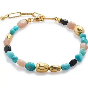 Monica Vinader Beaded Stone Bracelet - 18ct Gold Vermeil/turquoise
