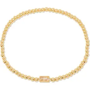 BROOK & YORK Brook And York Kylie Birthstone Beaded Bracelet Gold - April