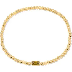 BROOK & YORK Kylie Birthstone Beaded Bracelet - Gold - August