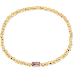 BROOK & YORK Kylie Birthstone Beaded Bracelet - Gold - February