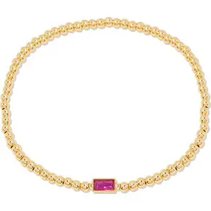 BROOK & YORK Kylie Birthstone Beaded Bracelet - Gold - July
