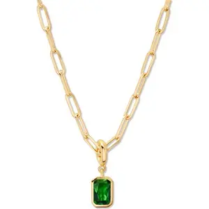 BROOK & YORK Mackenzie Birthstone Paper Clip Chain Pendant Necklace - Gold - May