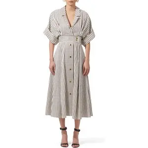 Carolina Herrera Stripe Dropped Shoulder Shirtdress