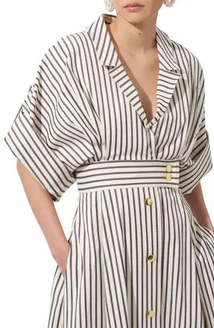 Carolina Herrera Stripe Dropped Shoulder Shirtdress
