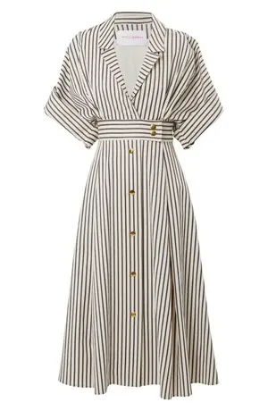 Carolina Herrera Stripe Dropped Shoulder Shirtdress